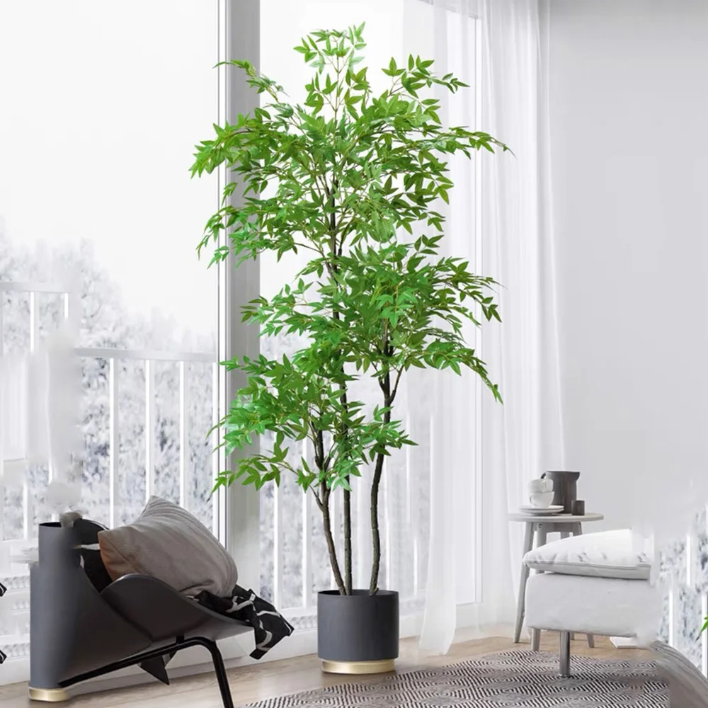 Large-Fake-Plants-Artificial-Nandina-Branch-Tropical-Palm-Tree-Fake ...