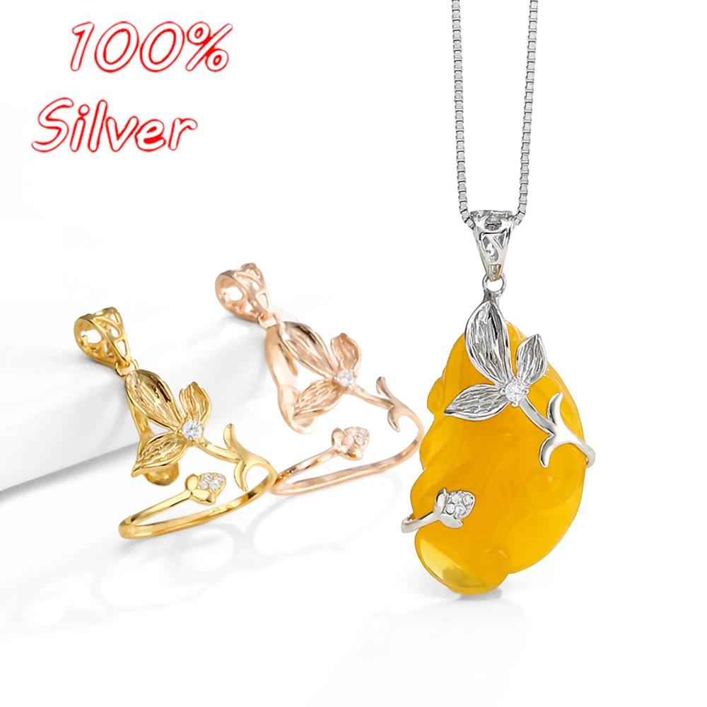 100-Real-925-Sterling-Silver-Irregular-Pendant-Blank-Base-Setting ...