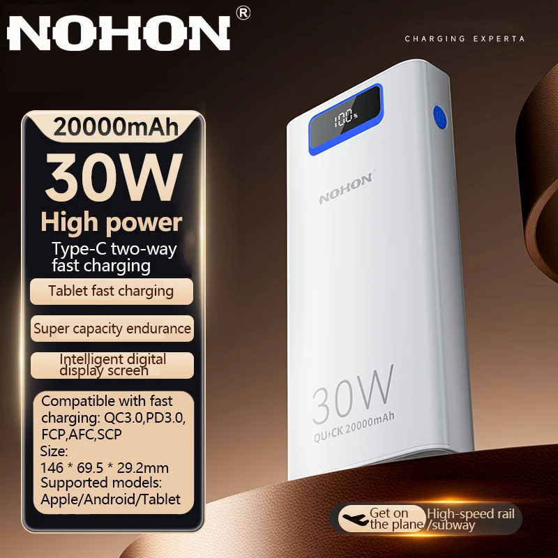 NOHON-30W-Power-Bank-20000mAh-Fast-Charging-For-iPhone-15-14-iPad ...