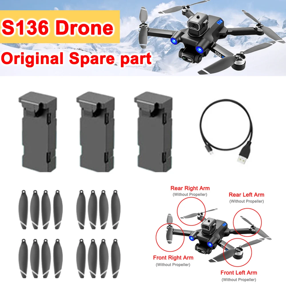 S136-GPS-Drone-Professional-Quadcopter-Original-Spare-Part-Propeller-Blade-Wing-Battery-USB ...