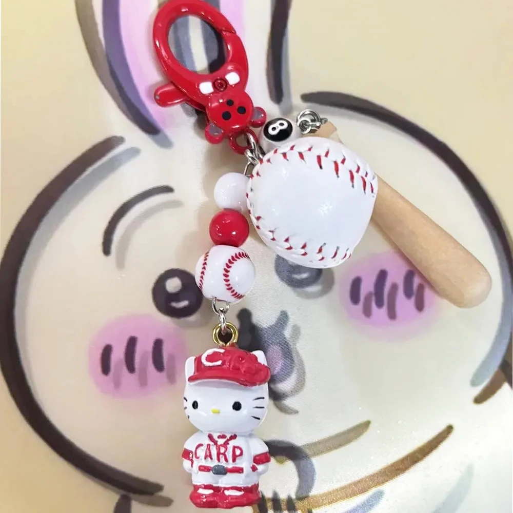 Kawaii-Hello-Kitty-Key-Chain-Anime-Sanrio-Baseball-Backpack-Pendant ...