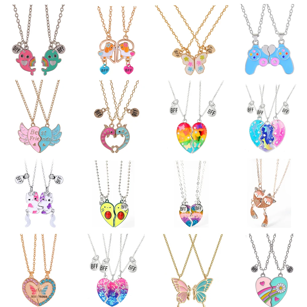 2pcs-Best-Friend-Necklace-with-BFF-Pandent-Cute-Butterfly-Heart-Cat ...