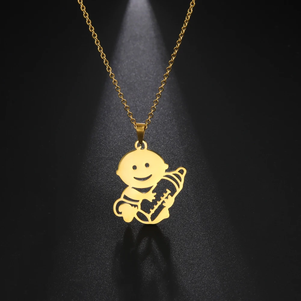 Baby-Milk-Bottle-Boy-Girl-Necklace-New-Born-Kid-Chain-Cute-Child-Gift ...