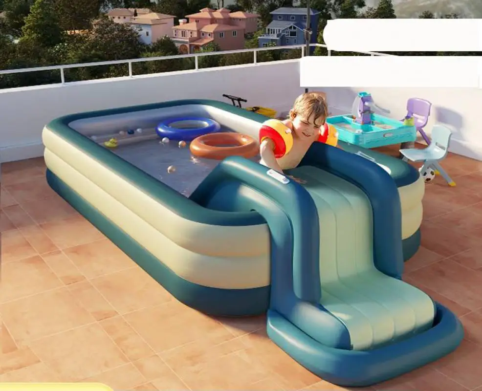 Inflatable-Swimming-Pool-With-Slide-Children-s-Thickened-Foldable-Large ...