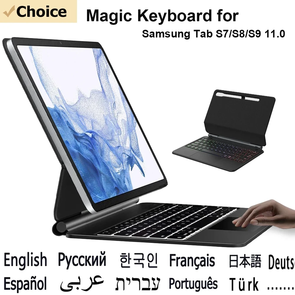 Magic-Keyboard-for-Samsung-Galaxy-Tab-S7-S8-S9-11-T870-X700-X710 ...