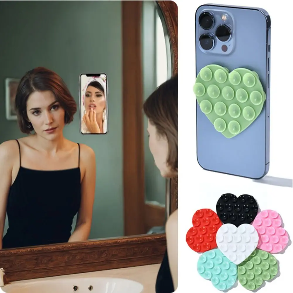 New Heart-shape Suction Cup Bracket Silicone Sucker Washable Sucker ...