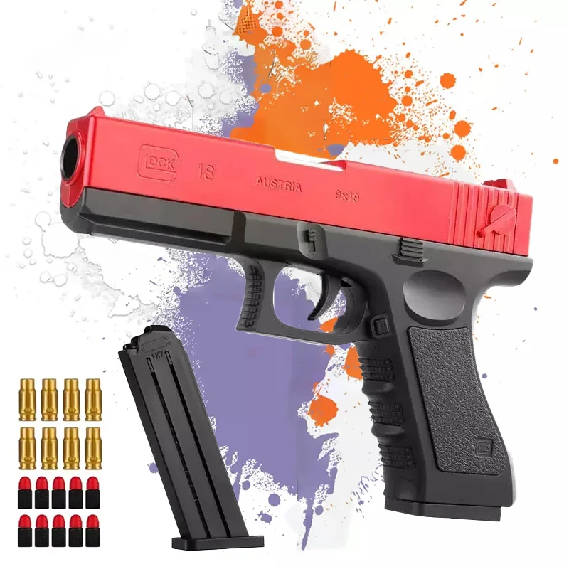 Glock Airsoft Gun Pistol Shell Ejecting Soft Bullet Gun Toy Weapon Children Armas Blaster Shoot ...