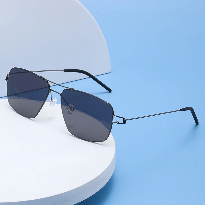 Denmark Brand Men Square Titanium Screwless Sunglasses Women Ultralight ...