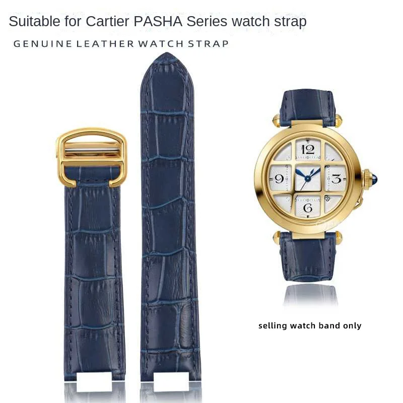 For-Cartier-PASHA-Folding-Buckle-watch-strap-Genuine-leather-men-women ...