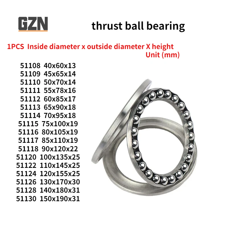 1PCS-Free-shipping-Radial-Plane-thrust-Ball-Bearing-3-in-1-51108-51109 ...
