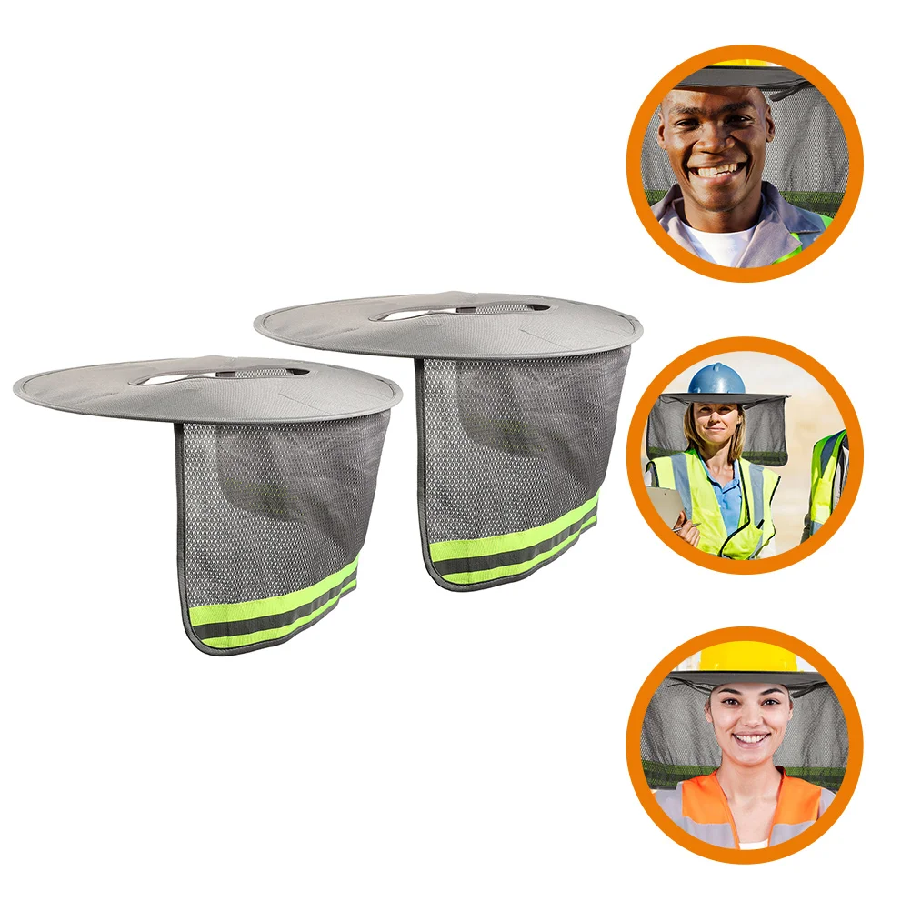 2-Pcs-Reflective-Hat-Cover-Safety-Sun-Shade-Hard-Hats-Construction-Neck ...
