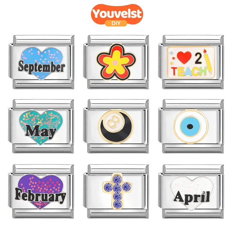 Youvelst-abalorio-creativo-con-forma-de-cruz-de-ojo-de-billar-eslabones ...