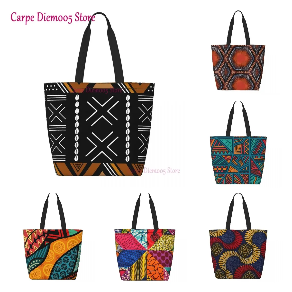 African-Mud-Cloth-Bogolan-Design-Shopping-Bag-Shoulder-Canvas-Tote-Bag ...