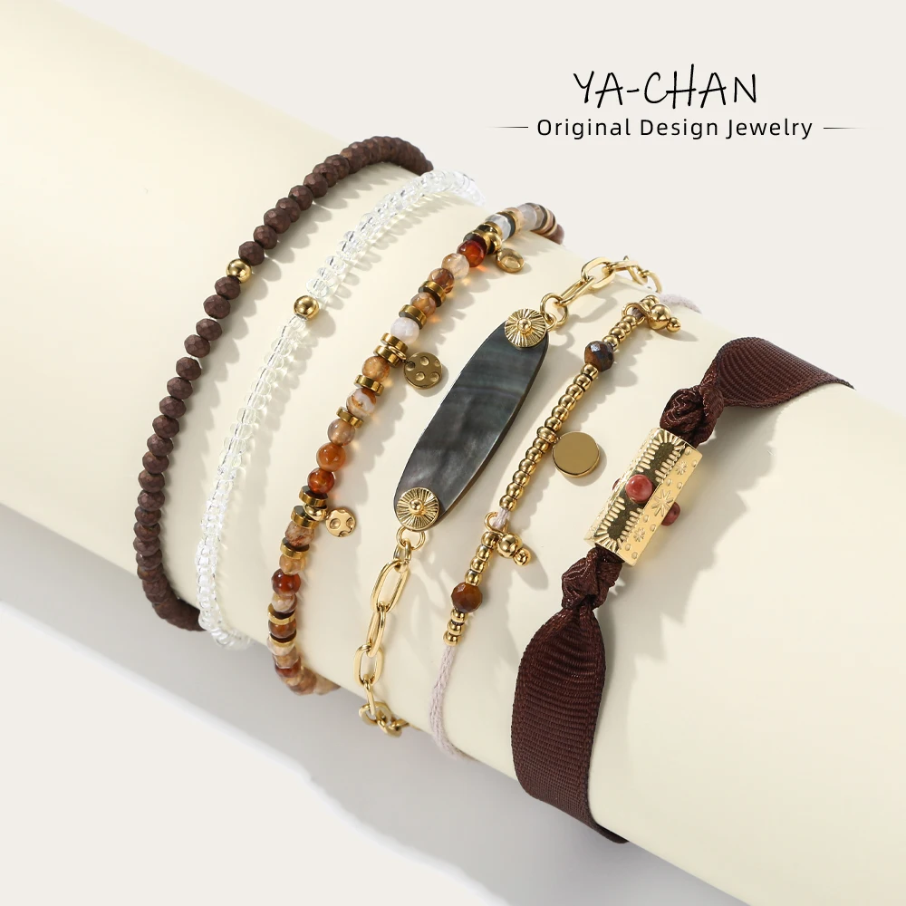 YACHAN-Vintage-Stainless-Steel-Charm-Bracelets-Women-Brown-Beads-Bangle-Luxury-Natural-Stone ...