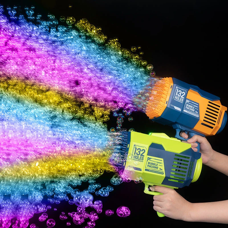 132Hole-Rocket-Luminous-Bubble-Gun-Gatling-Electric-Soap-Bubble-Machine ...