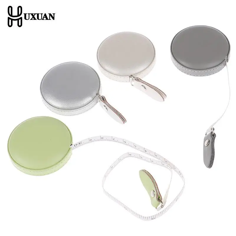 150cm-Retractable-Tape-Measure-With-Round-Faux-Leather-Case-Pocket-Size ...