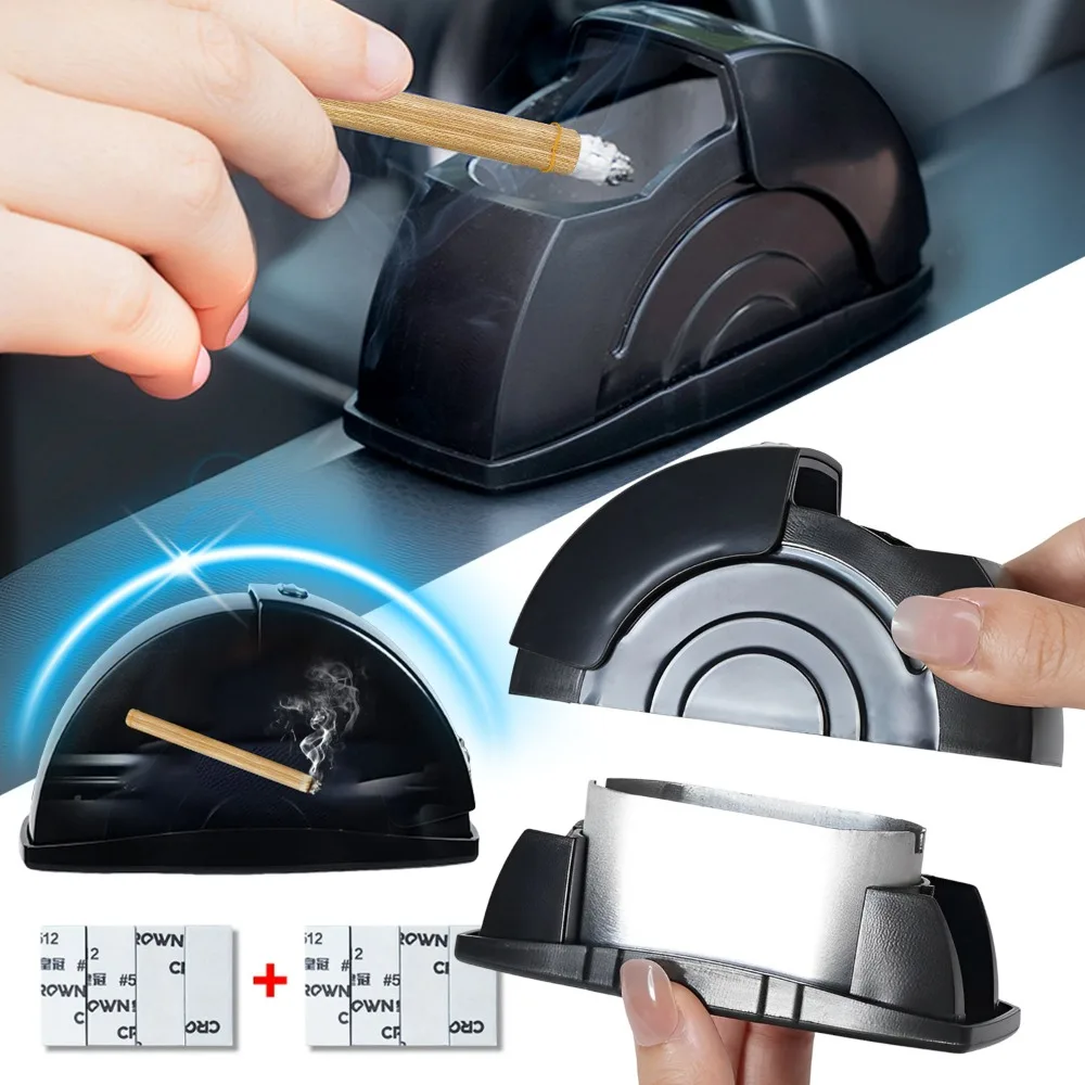 Portable Car Ashtray Smokeless Ash Holder Auto Truck Door Mount Black ...