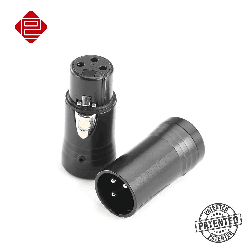 Pro-C-Black-Low-Profile-Mini-XLR-Gold-3-Pin-Right-Angle-90-Degree-360 ...