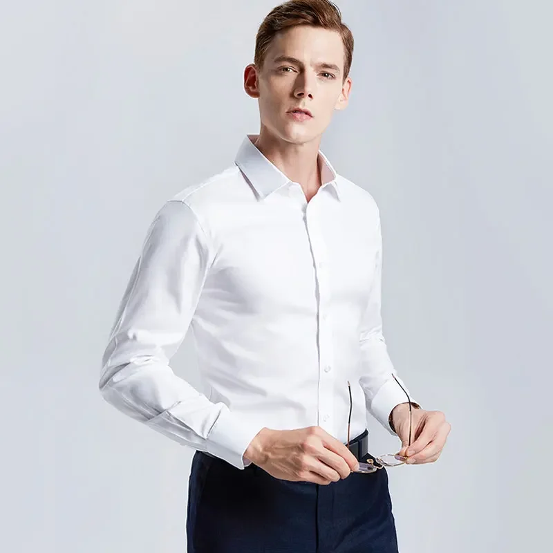 Men-s-White-Shirt-Long-sleeved-Non-iron-Business-Professional-Work ...