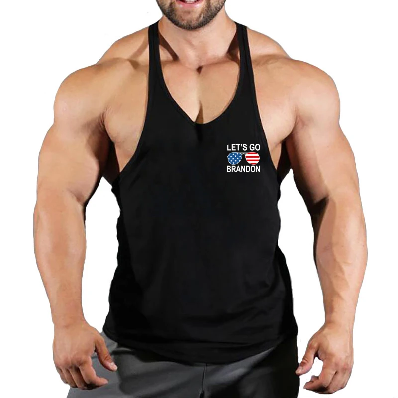 Gym Men Stringer Tank Top Bodybuilding Fitness Singlets Muscle Vest ...