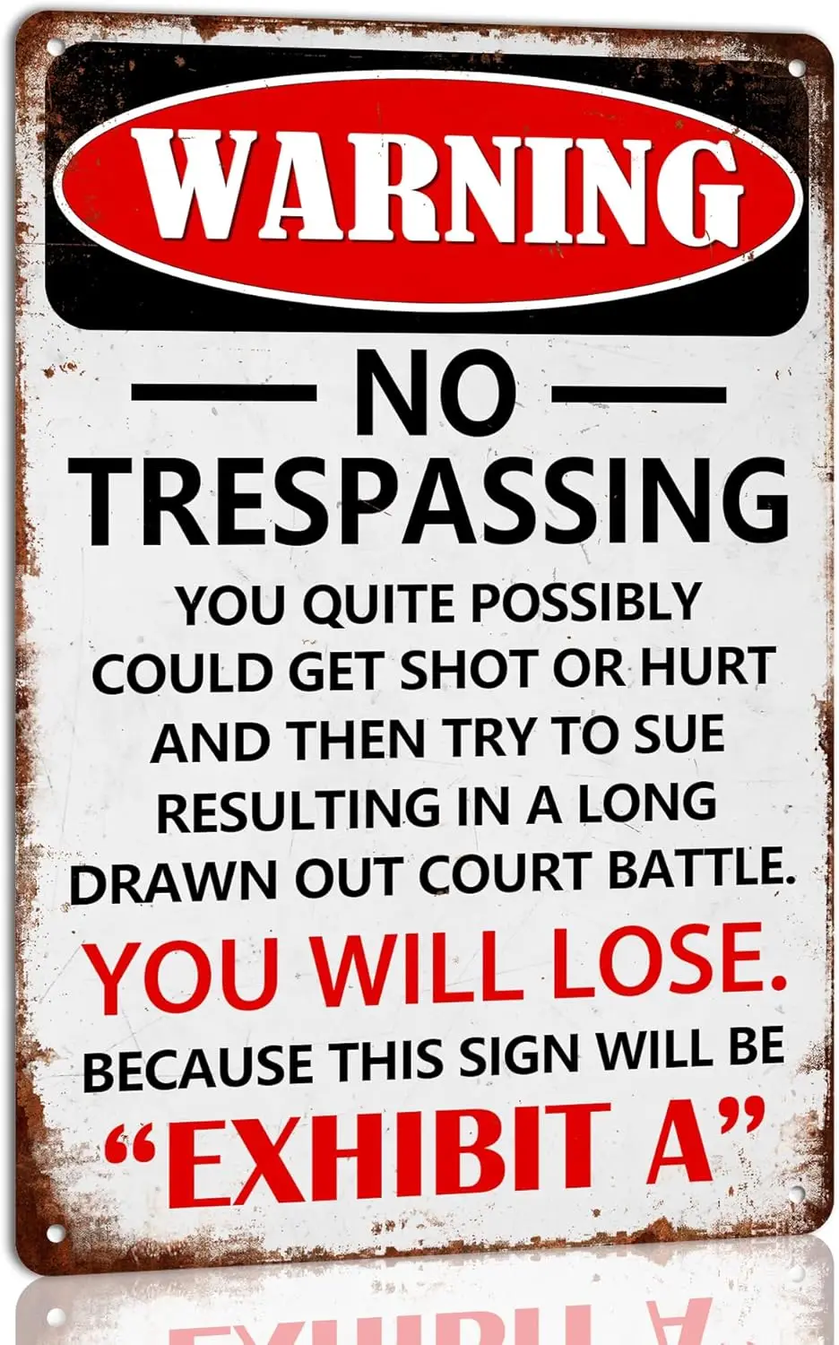 Warning No Trespassing Sign Metal Tin Signs Funny Man Cave Garage Yard ...