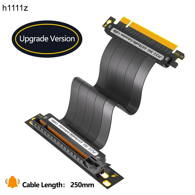 90-Degree-PCIE-4-0-16X-High-Speed-PCI-Express-Riser-Silver-plated-Cable ...