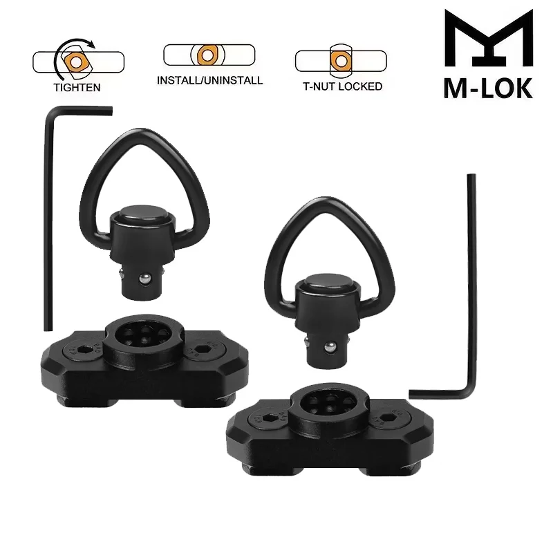 2pcs/Pack Two Point QD Sling 1" Sling Swivels Mounts,Mlok,D-loop Size,8 ...