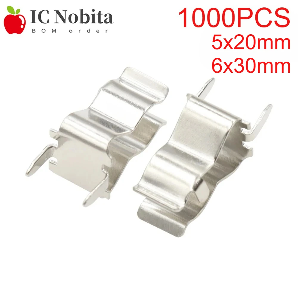 1000PCS 5x20mm 6x30mm Fuse Holder Ceramic Fuse Clip for Glass Tube ...