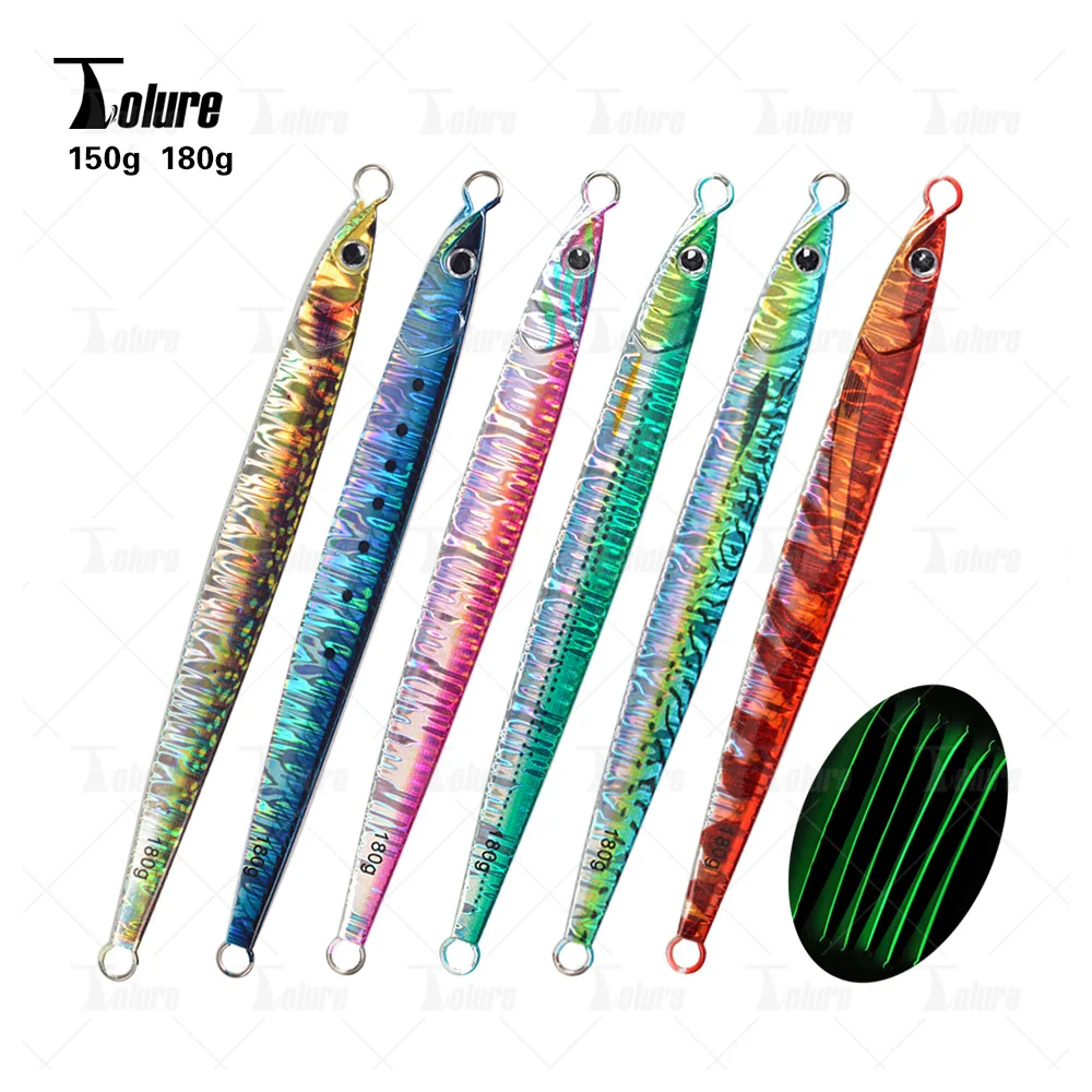 TOLU 150g 180g 3D Eyes Printing Patterns Quick Sinking Metal Jig Lure ...