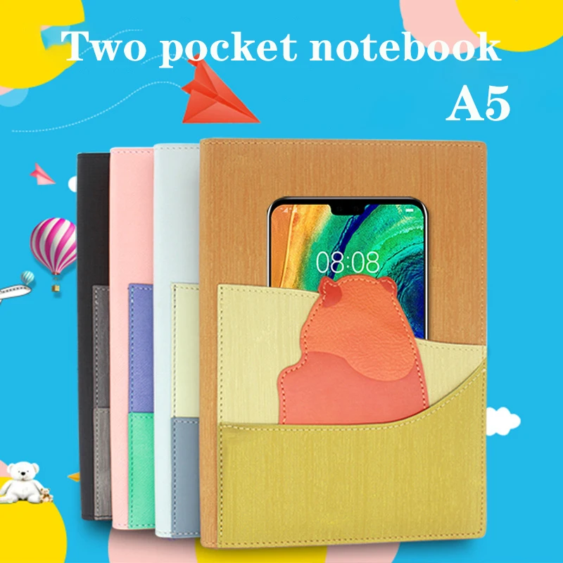 A5-Mini-Notebook-Pocket-Multi-function-200-Pages-Notepad-Daily-Weekly ...