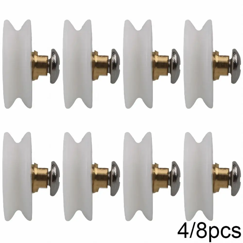 4/8pcs Shower Door Rollers / Runners / Wheels Grooved 22mm Diameter ...