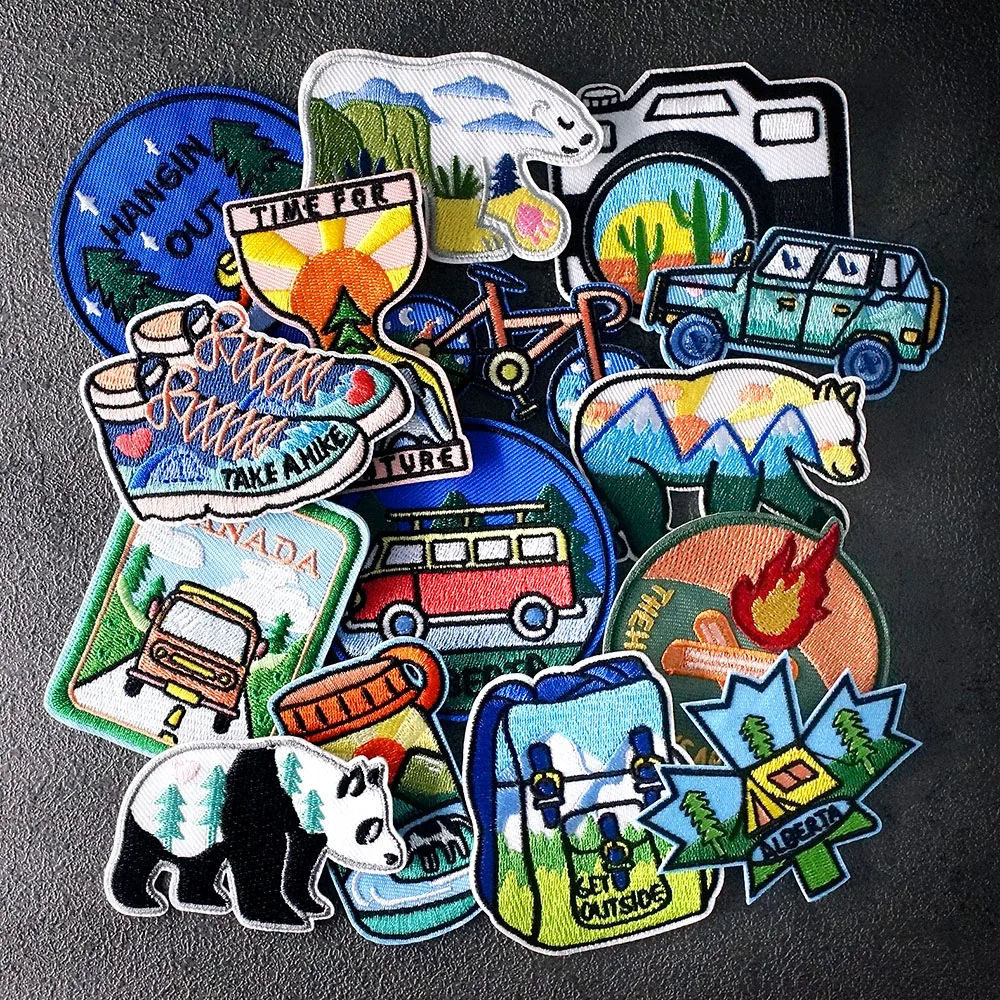 15Pcs-Lot-Wilderness-Travel-Patches-Embroidery-Applique-Ironing ...