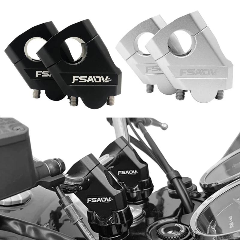 1-Pair-Motorcycle-Universal-Handlebar-Riser-Bar-Mount-Handle-Clamp ...
