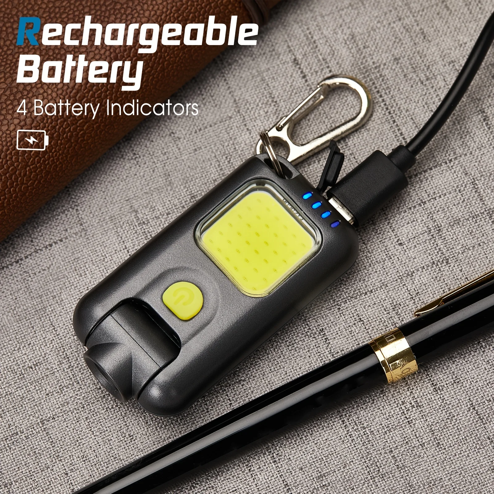 EDC-Compact-Keyring-Light-180-Rotatable-Rechargeable-COB-Keychain ...