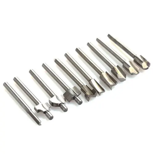 10pcs/set 1/8" Shank Hss Router Bits Carbide Engraving Drill Bits Fit ...