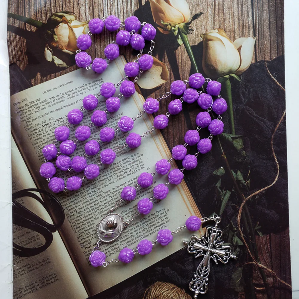 Prayer Hands With Rosary And Roses