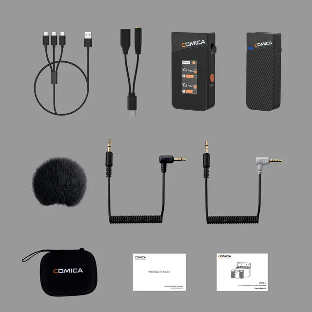 Comica Vimo C 2.4G Mini Wireless Lapel Microphone with Charging Case ...
