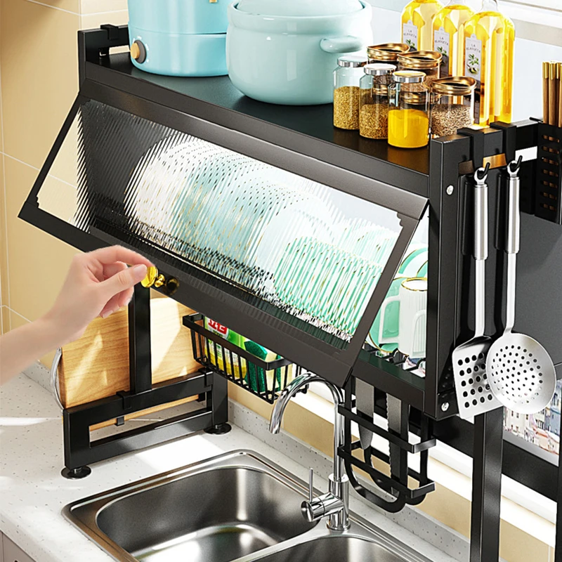 Kitchen-Multi-function-Dishwasher-Rack-Dish-Rack-Drain-RackCabinet-Door ...