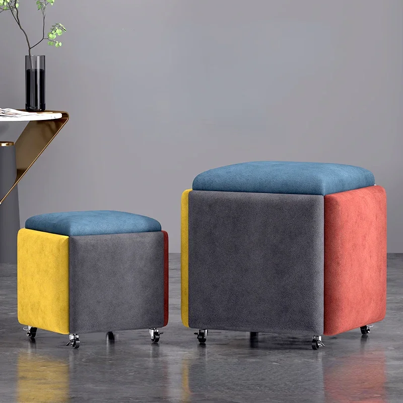 Household-Rubik-Cube-Stool-Combination-Multifunctional-Stools-Five-in ...