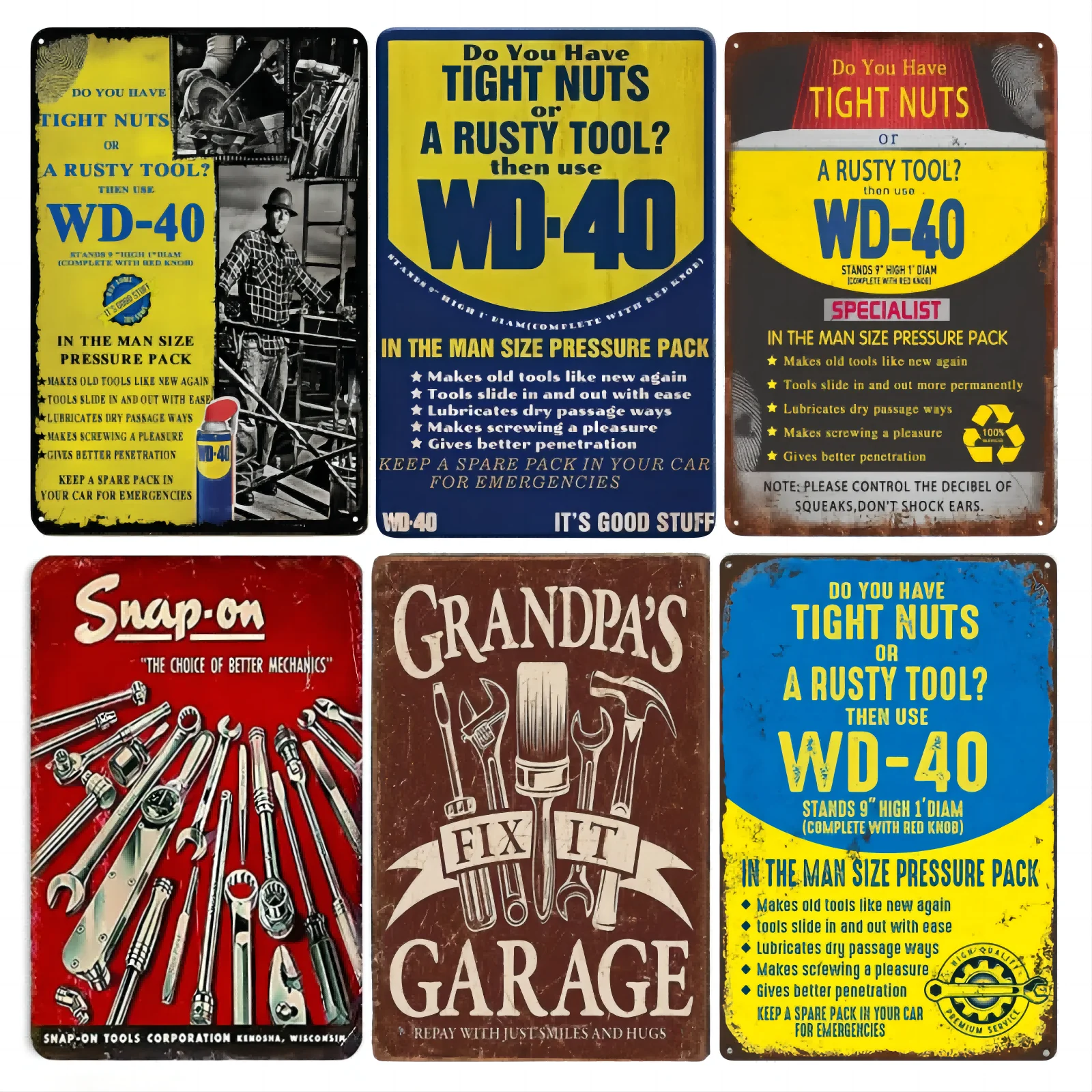 Then-Use-WD-40-Tin-Sign-Funny-Quote-Garage-Wall-Plaque-Humorous-Letters ...