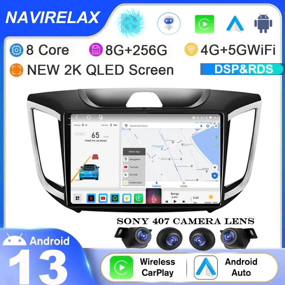 Android-13-For-Hyundai-Creta-IX25-2015-2019-Car-Radio-Multimedia-Video-Carplay-Player-Navigation ...