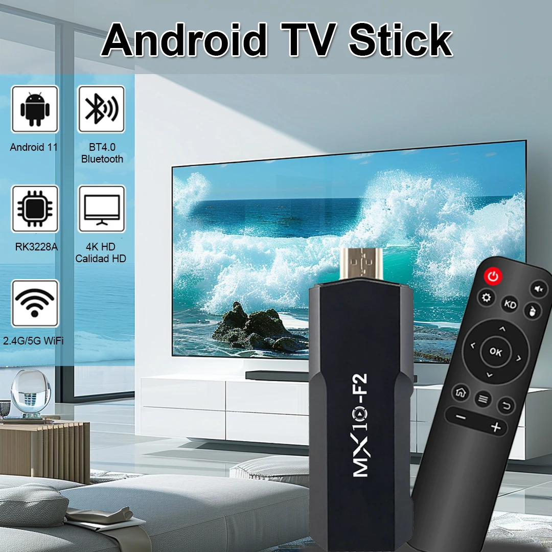 Smart TV Stick MX10 F2 Allwinner RK3228A WiFi 2.4G/5G BT4.0 ARM Mali ...