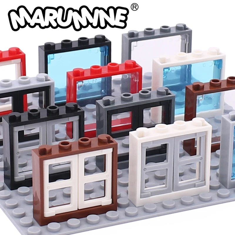 Marumine 30PCS 1x4x3 Window MOC City House Bricks Model Kit Parts ...