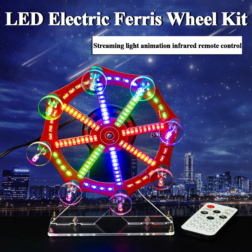 DIY-Electronic-Kit-LED-Colorful-Electric-Ferris-Wheel-Microcontroller ...