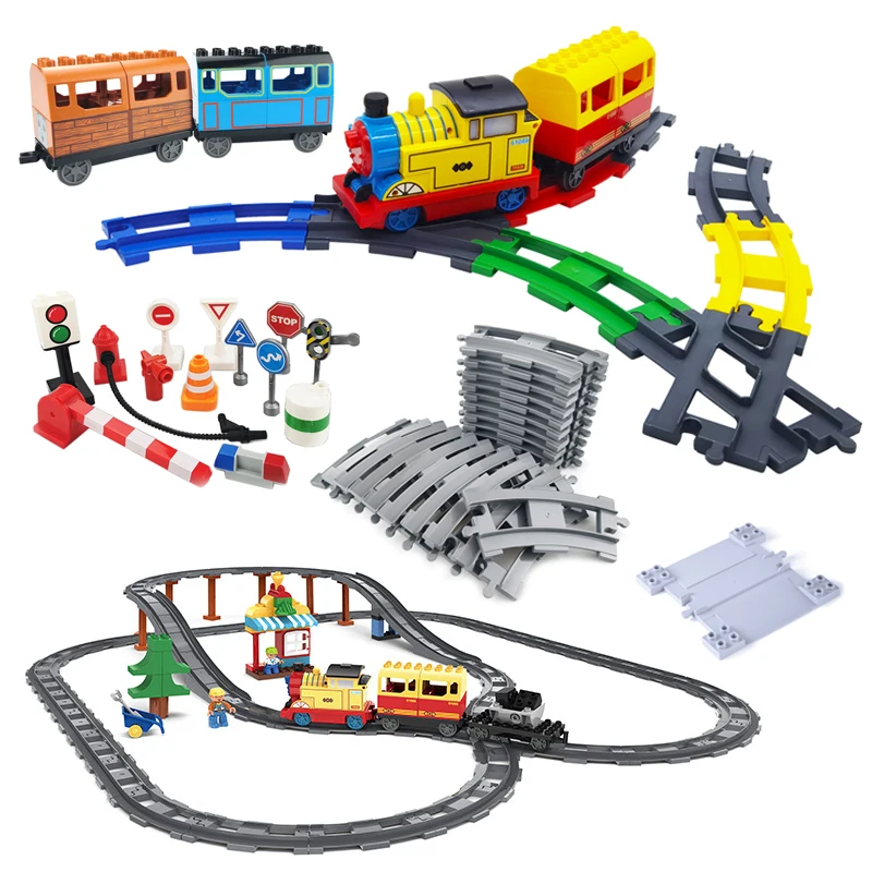 Big-Building-Block-Track-Set-locomotiva-elettrica-intelligente-ferrovia-Duplo-Train ...