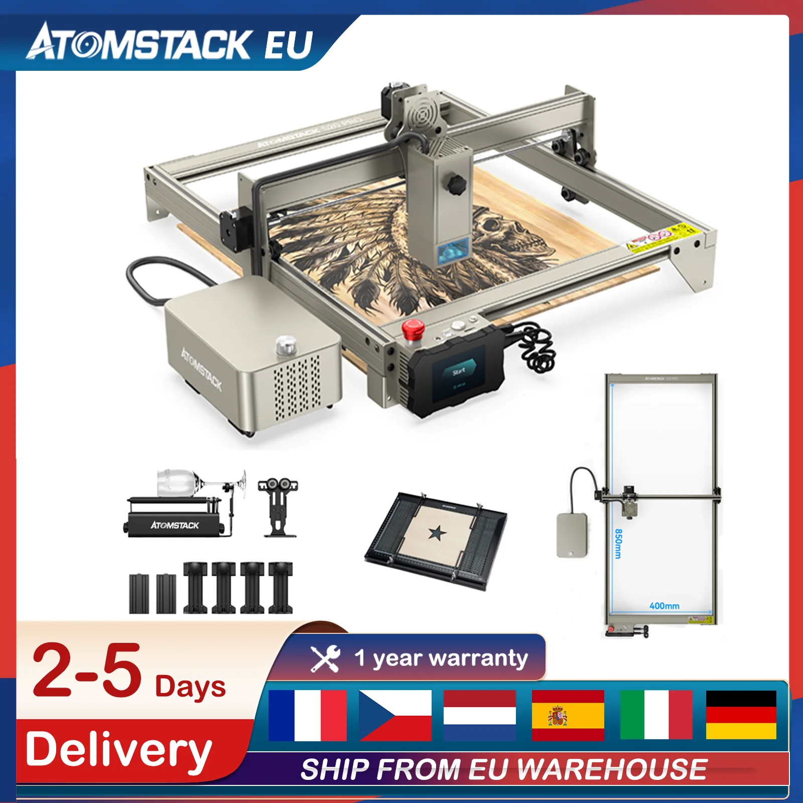 ATOMSTACK X20 A20 S20 Pro 130W Laser Engraver CNC Desktop Engraving ...