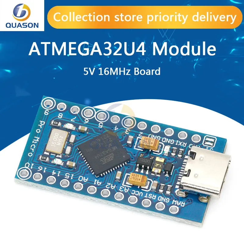 Módulo ATMEGA32U4 USB de TYPE-C, placa de 5V y 16MHz para controlador Arduino ATMEGA32U4-AU/MU ...