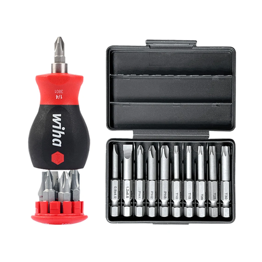 WIHA-16-PCS-Short-Shank-Screwdriver-Set-with-Slotted-Phillips-and-Torx ...