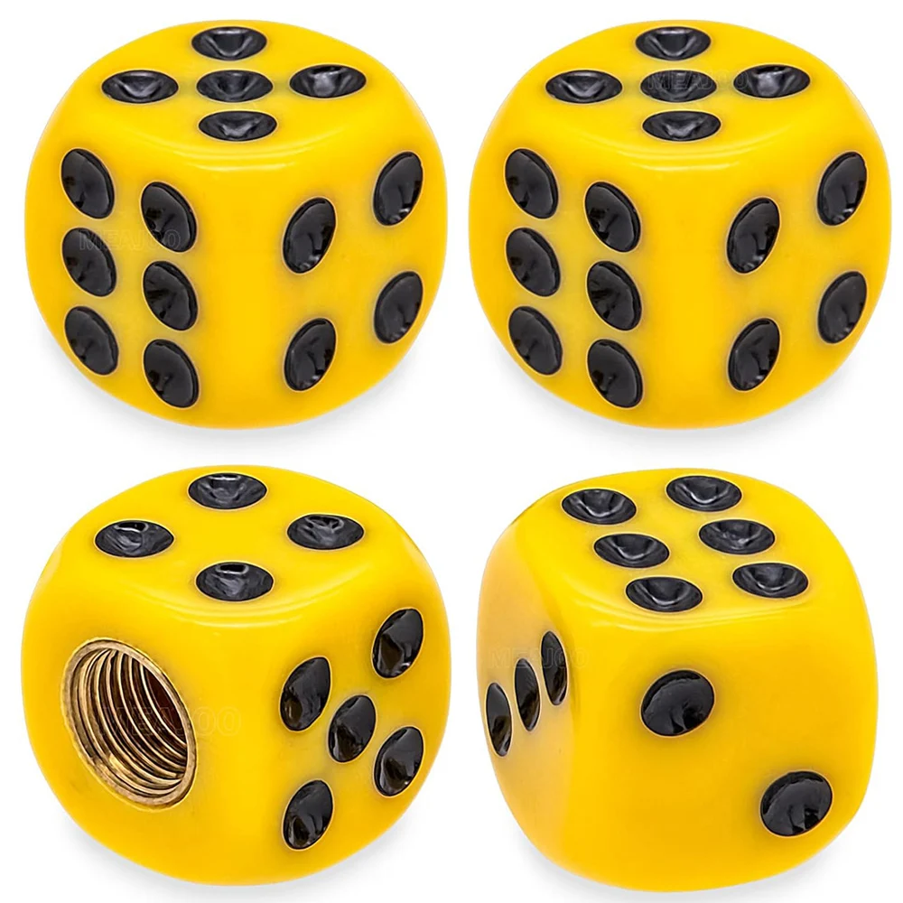 4Pcs-Dice-Tire-Valve-Stem-Caps-Waterproof-Airtight-Car-Wheel-Tire-Air ...