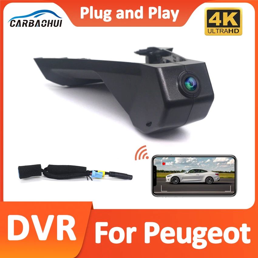 Car DVR 4K Dash Cam Video Recorder Camera Easy Installation For Peugeot ...